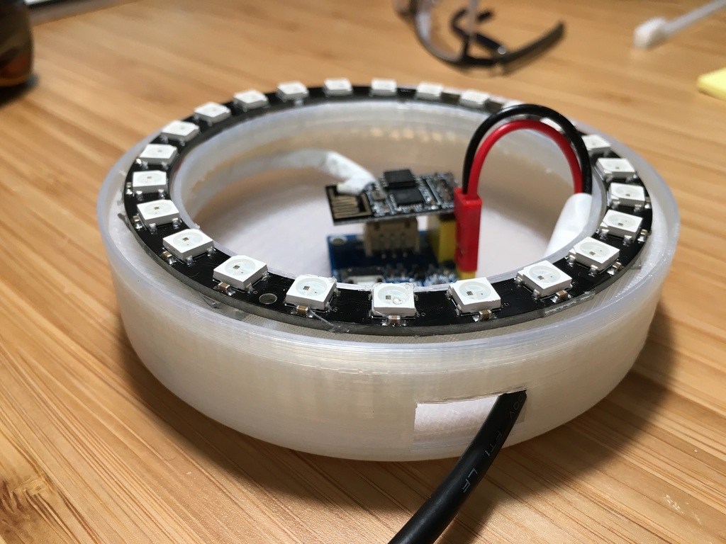 esp01s ws2812 wireless led ring enclosure by Jim.Lee | Download free ...