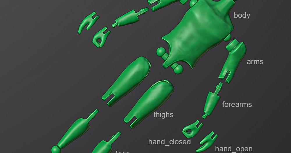 Action Figure Body by Kmech Toys | Download free STL model | Printables.com