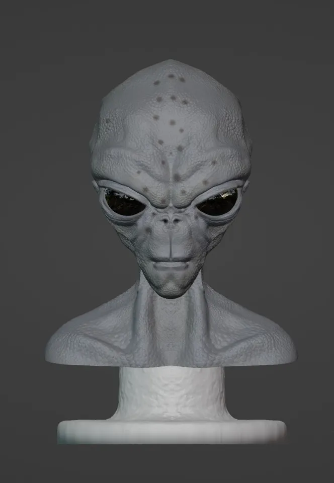 Grey Alien Bust by DoubleDSculpt | Download free STL model | Printables.com