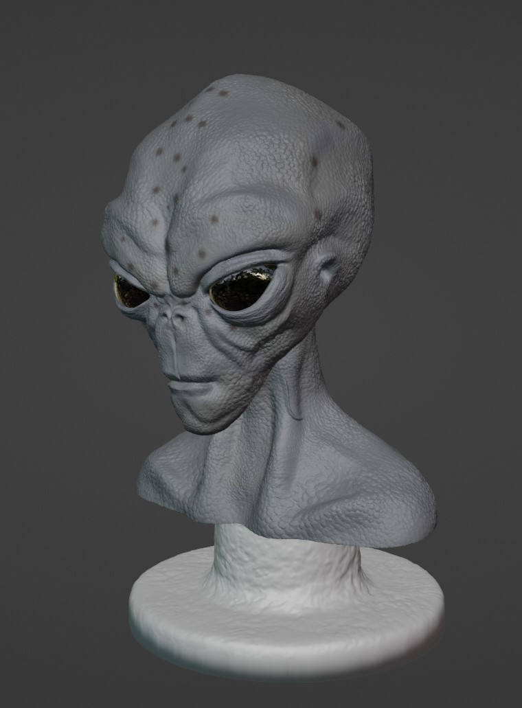 Grey Alien Bust by DoubleDSculpt | Download free STL model | Printables.com