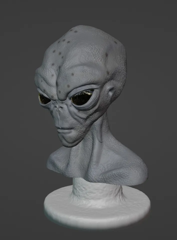 Grey Alien Bust by DoubleDSculpt | Download free STL model | Printables.com