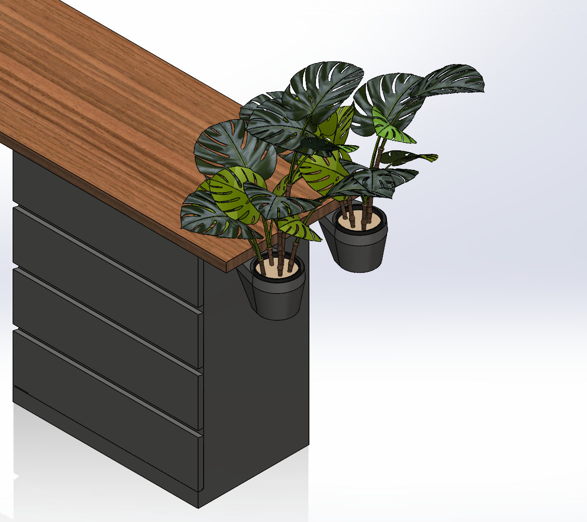 Underhanging Desk Plant Pot by TimTheEngineer | Download free STL model ...