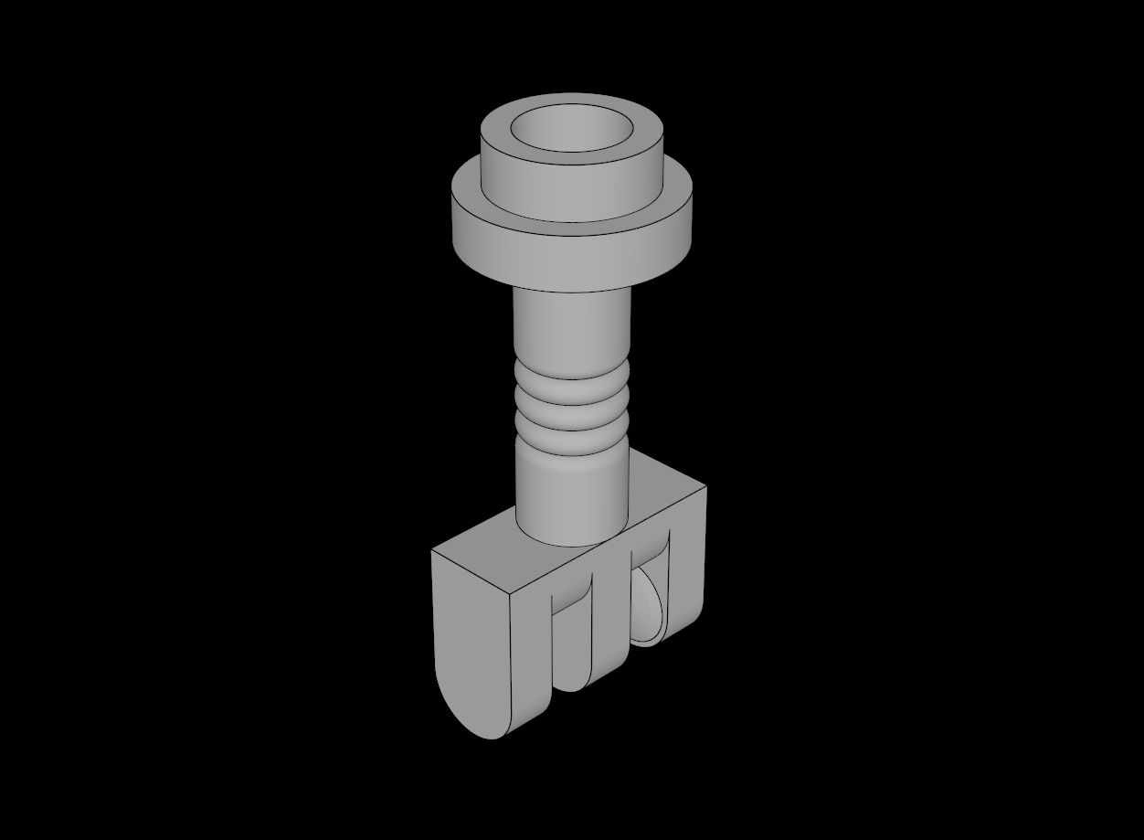 Lego Compatible (2433.dat) Hinge Bar 2 with 3 Fingers and Top Stud by ...