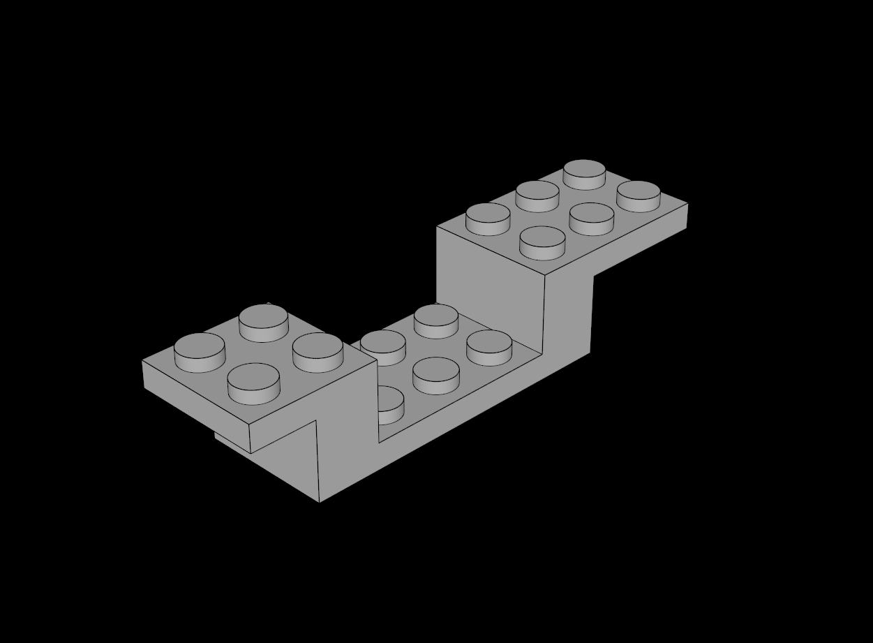 Lego Compatible (4732.dat) Bracket 8 x 2 x 1 & 1/3 by thall72 ...