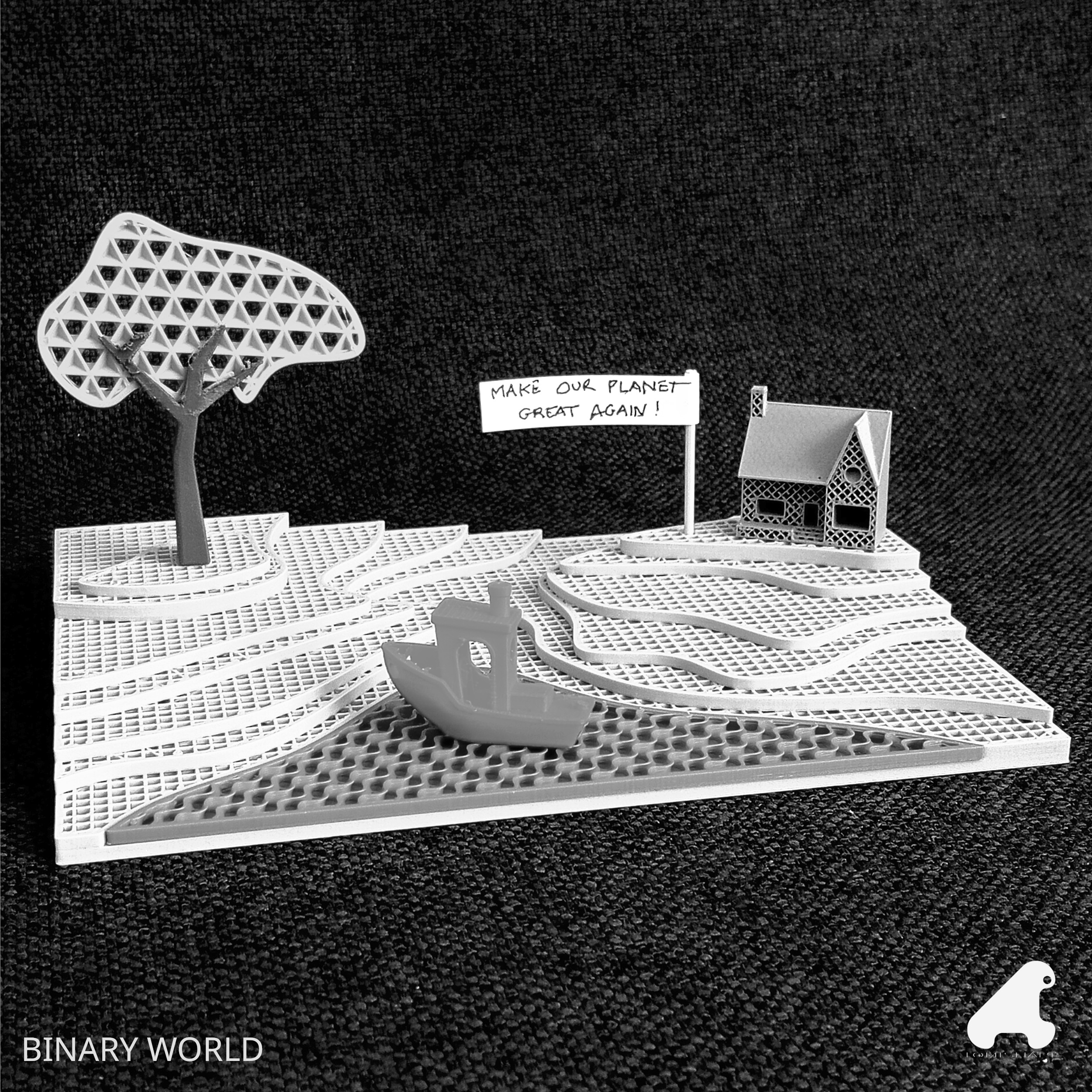 BINARY WORLD - ÉCOLO OU PAS ? by Tomishape | Download free STL model | Printables.com
