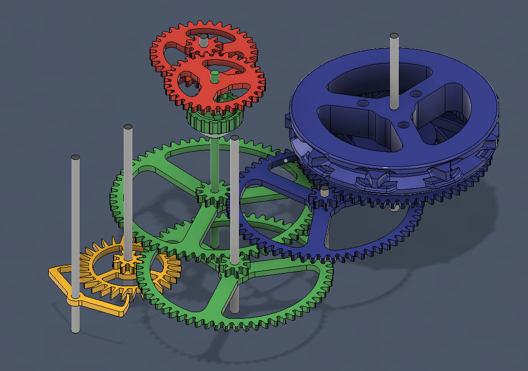 Clock Gear Train Assembly by jattie | Download free STL model ...