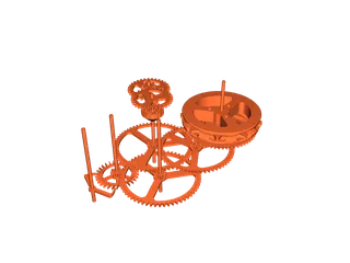 Clock Gear Train Assembly by jattie | Download free STL model ...
