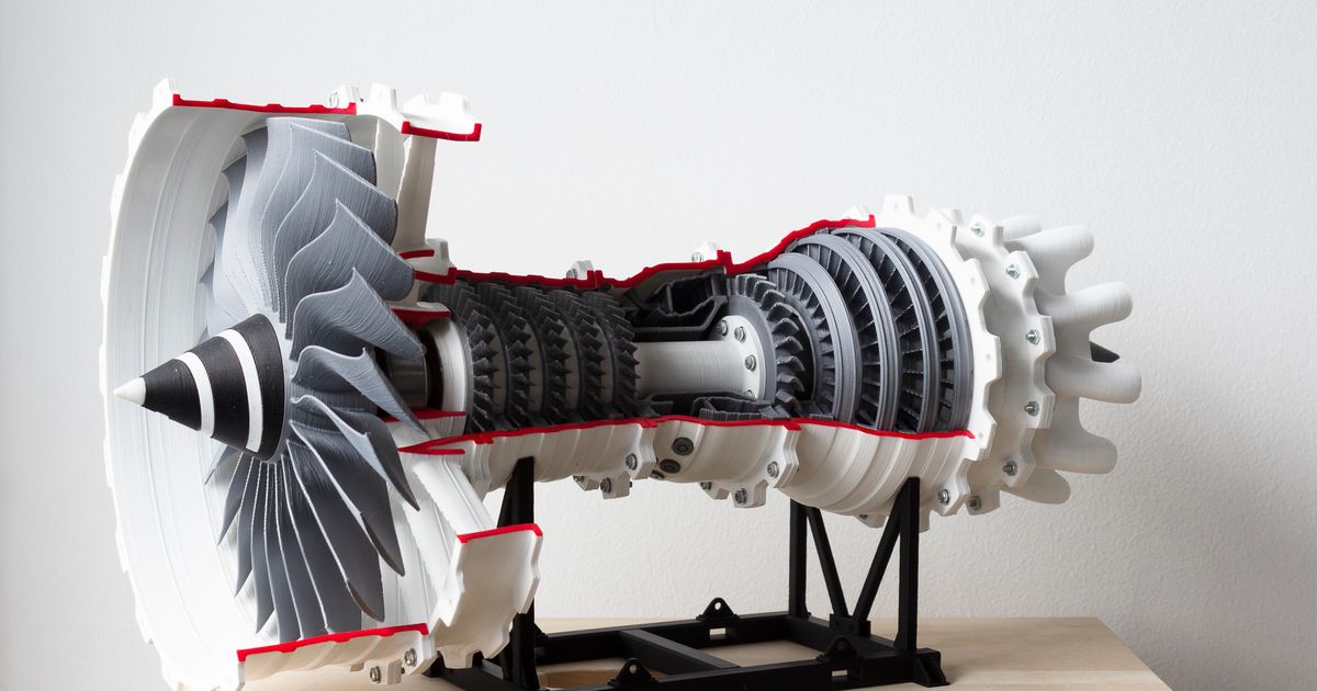 Jet Engine (High bypass turbofan) display stand par Tmpx64 ...