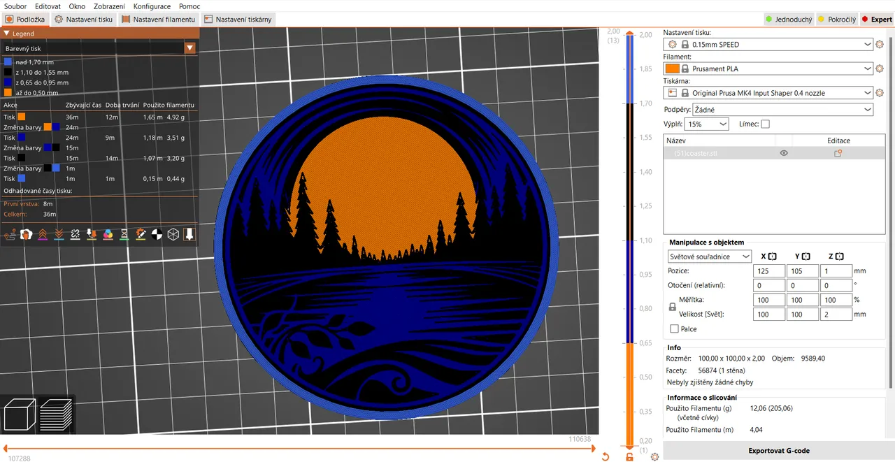 Wall art: Sunrise (four colours) by Nina Máčová | Download free STL ...
