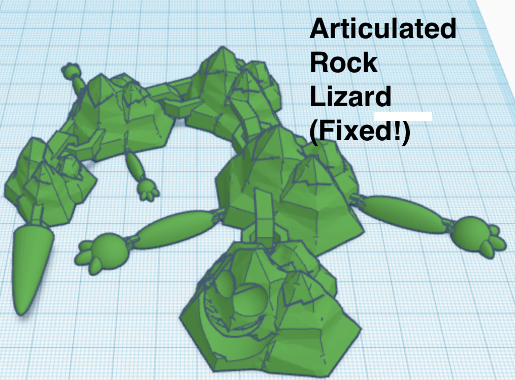 articulated rock lizard (fixed!) by calebprints | Download free STL ...