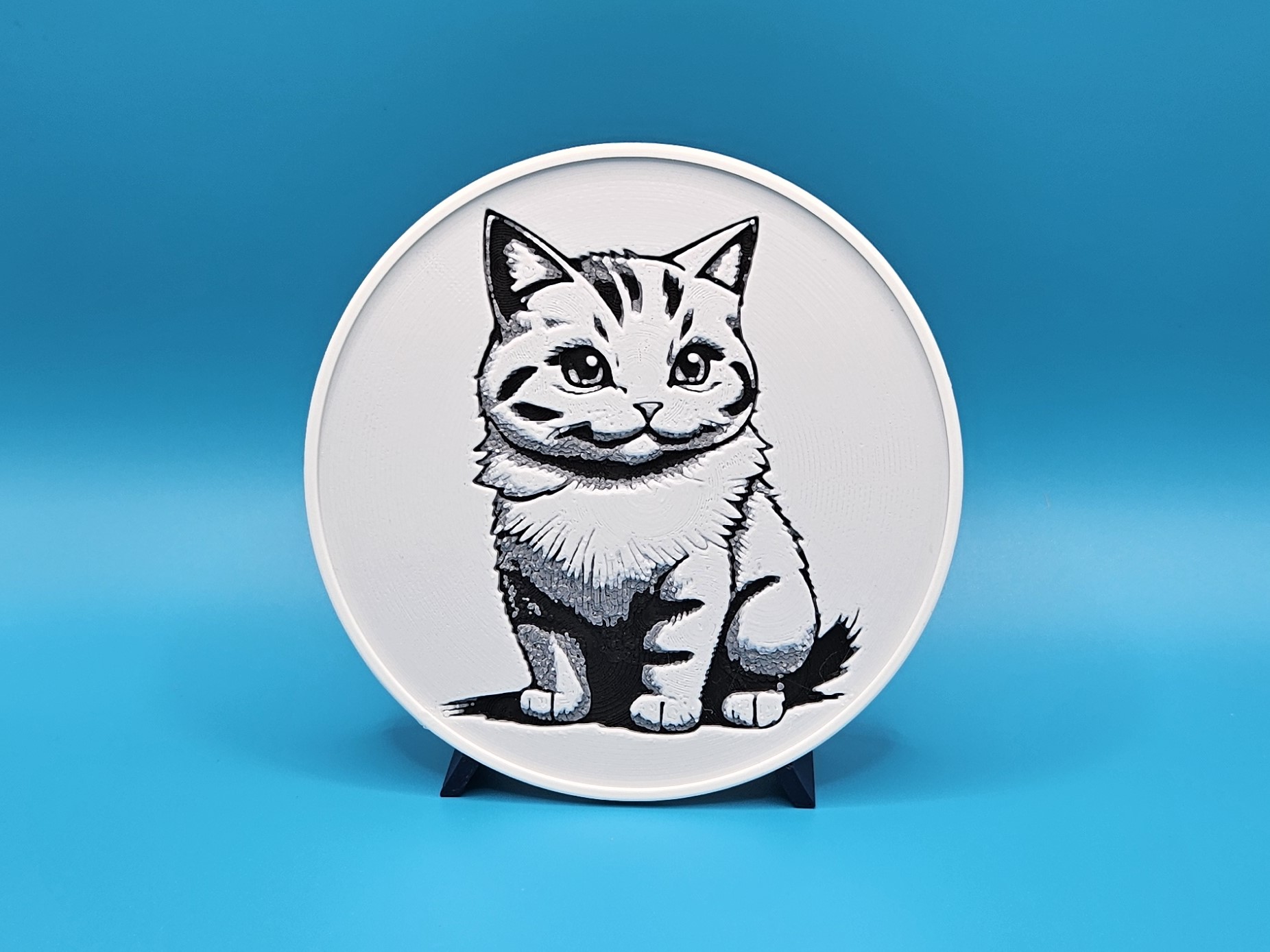 Cute Stylised Cat Coaster Set by nidO | Download free STL model ...