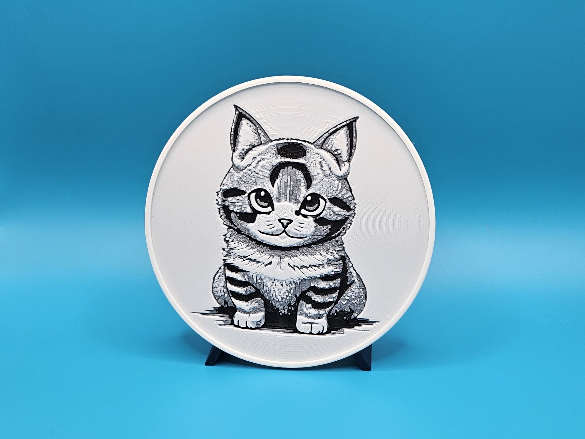 Cute Stylised Cat Coaster Set by nidO | Download free STL model ...