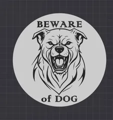 BEWARE OF THE DOG sign. by Raybo | Download free STL model BEWARE OF THE DOG sign. by Raybo | Download free STL model