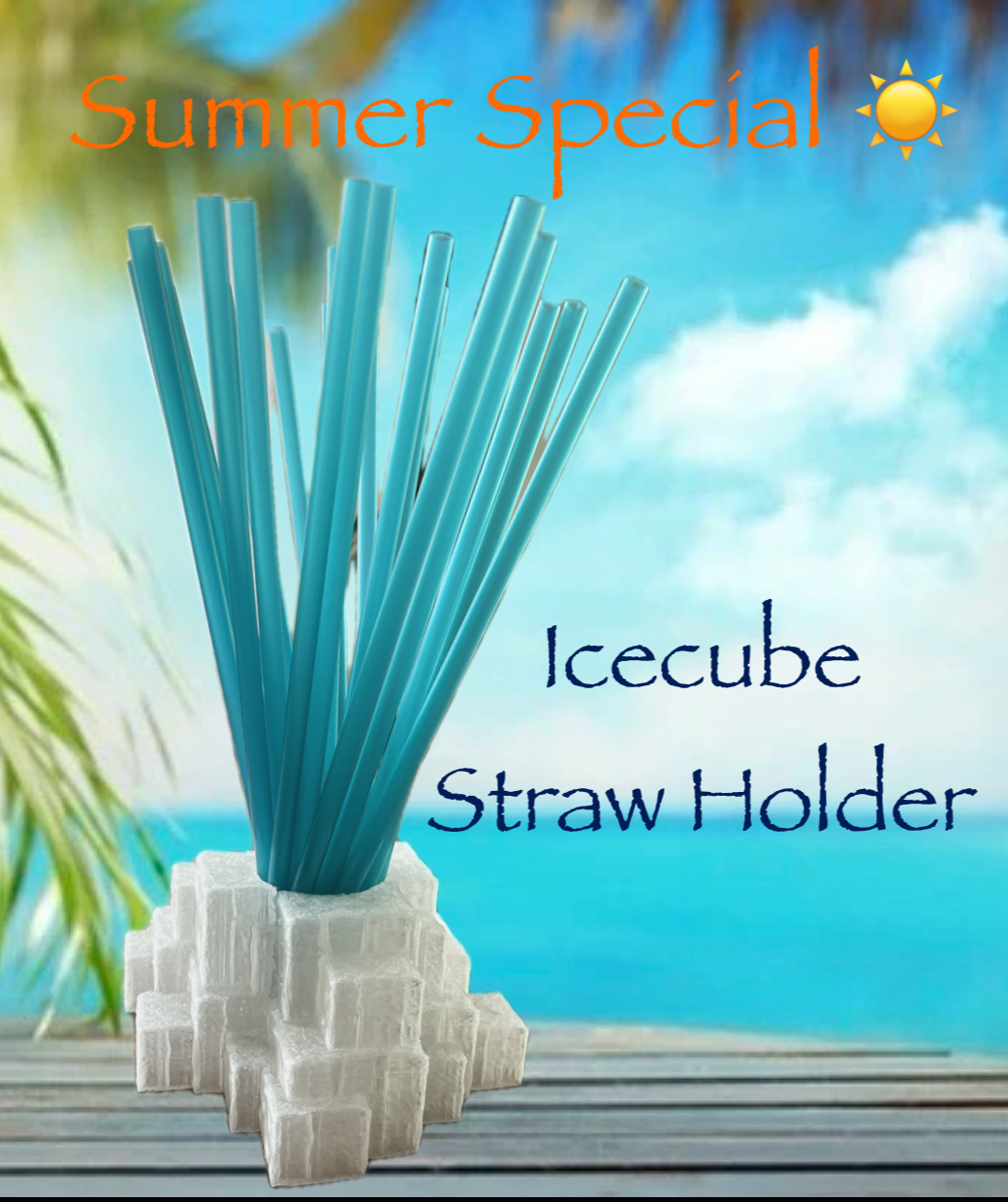 Ice Cube Straw Holder by Cyber_Dyne | Download free STL model ...
