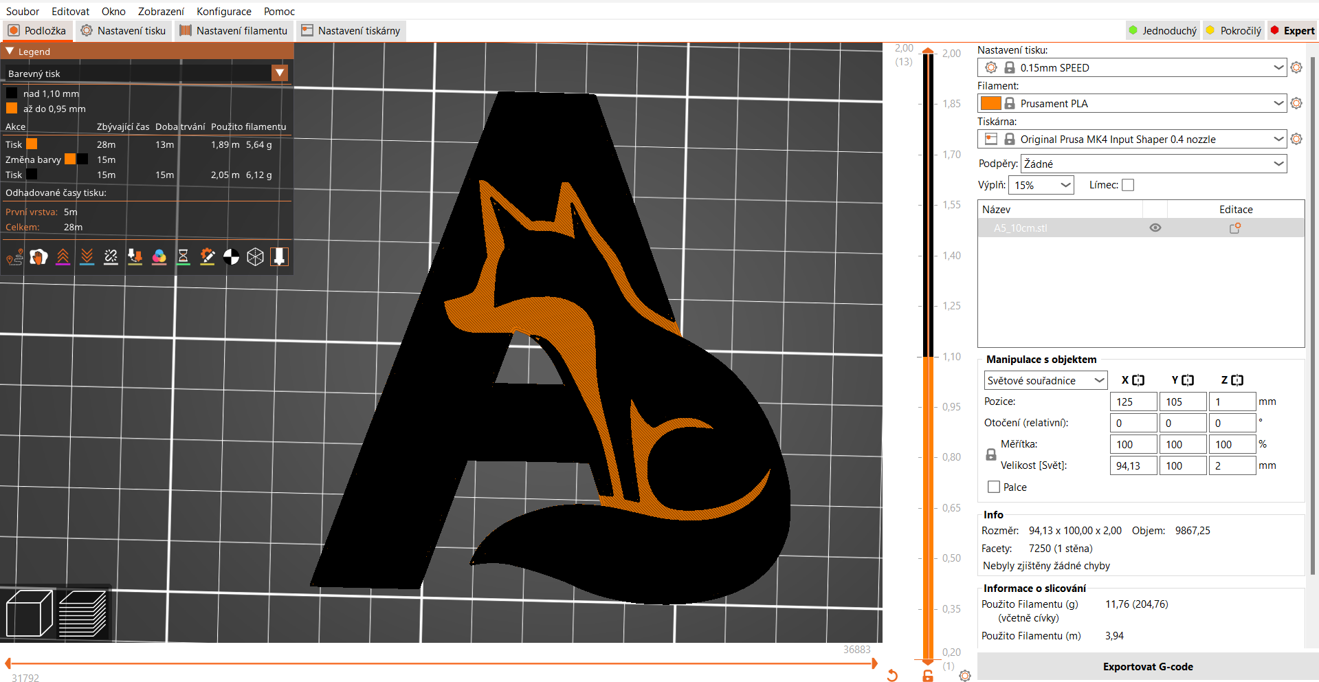Fox alphabet: Letter A (version 5) by Nina Máčová | Download free STL ...