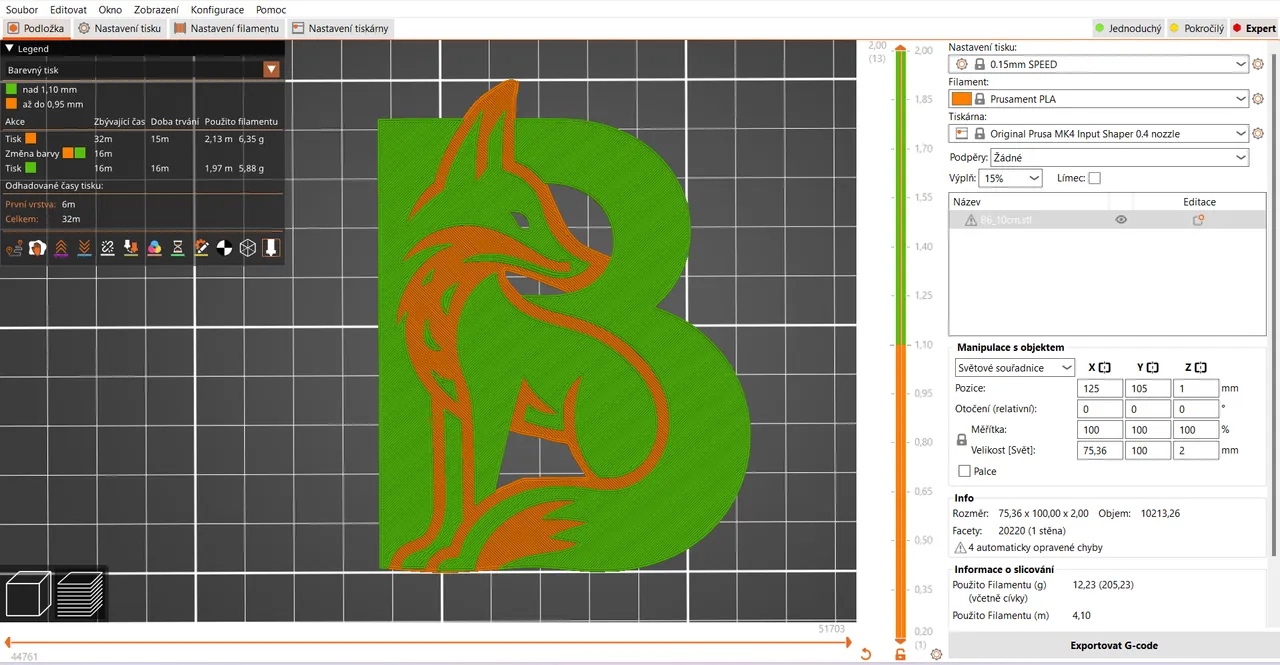 Fox alphabet: Letter B (version 5) by Nina Máčová | Download free STL ...