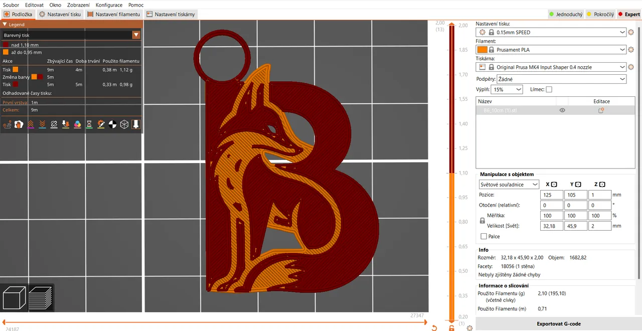 Fox alphabet: Letter B (version 5) by Nina Máčová | Download free STL ...