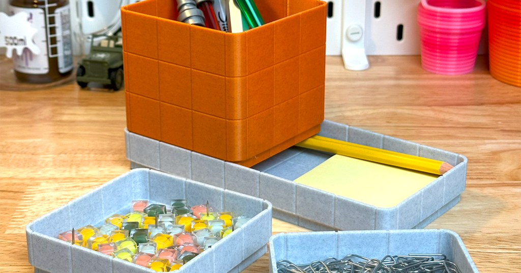 Stackable Tile Desk Organizer by Protopasta | Download free STL model ...