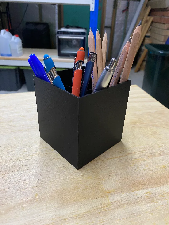 Square Pencil Cup with internal dividers by The Robotics Company ...
