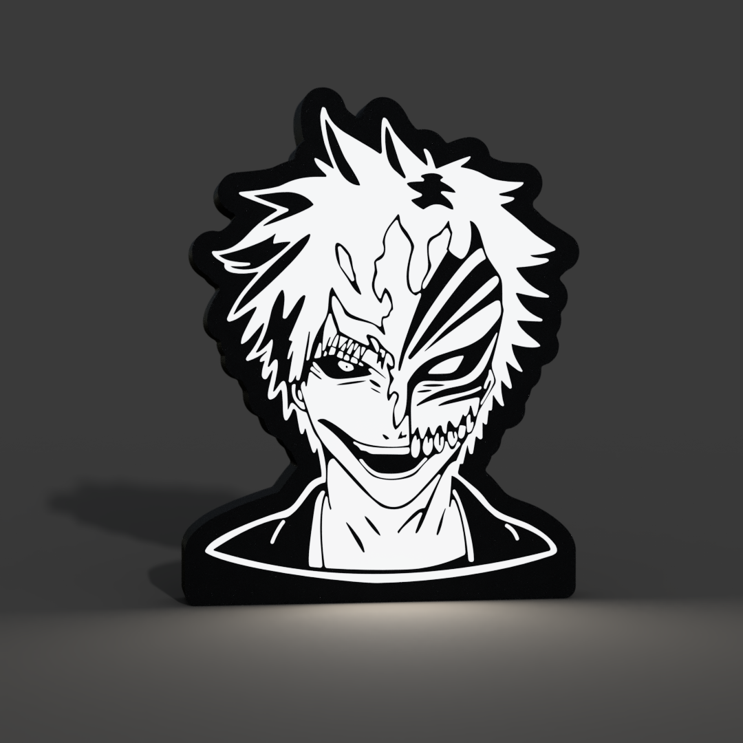 Ichigo Fractured Hollow Mask Bleach Lightbox LED Lamp by braga3dprint ...