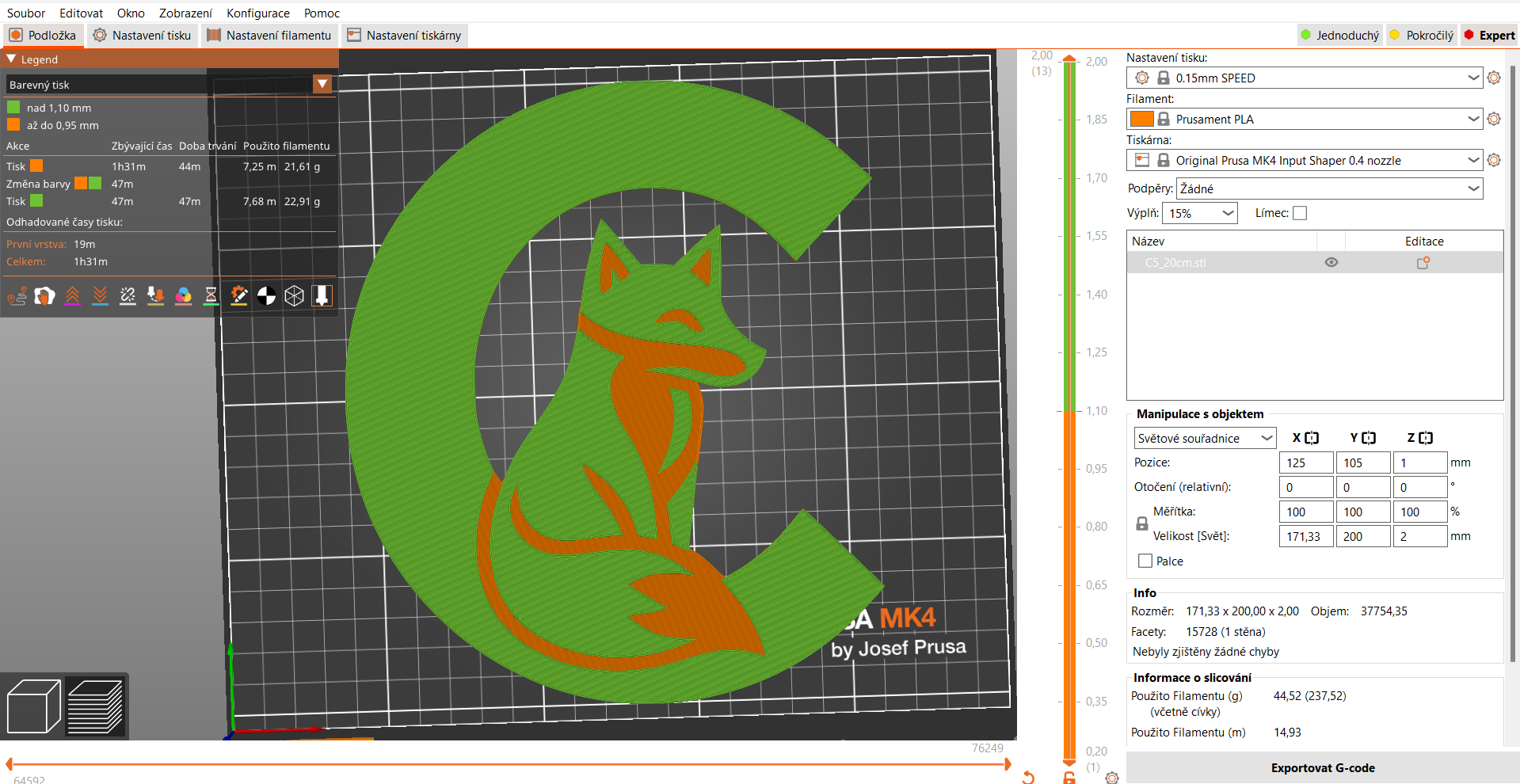 Fox alphabet: Letter C (version 5) by Nina Máčová | Download free STL ...