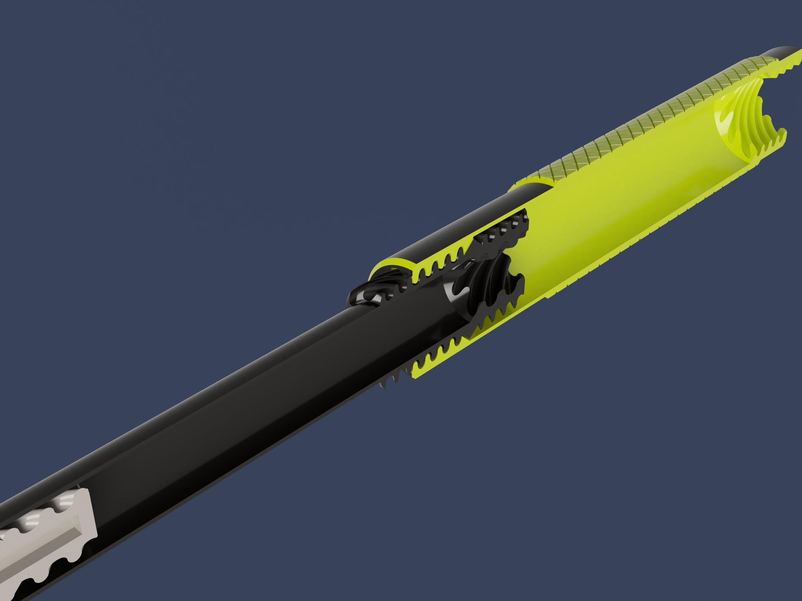 Strong Helically Geared Telescoping Rod with Attachments (Print in ...