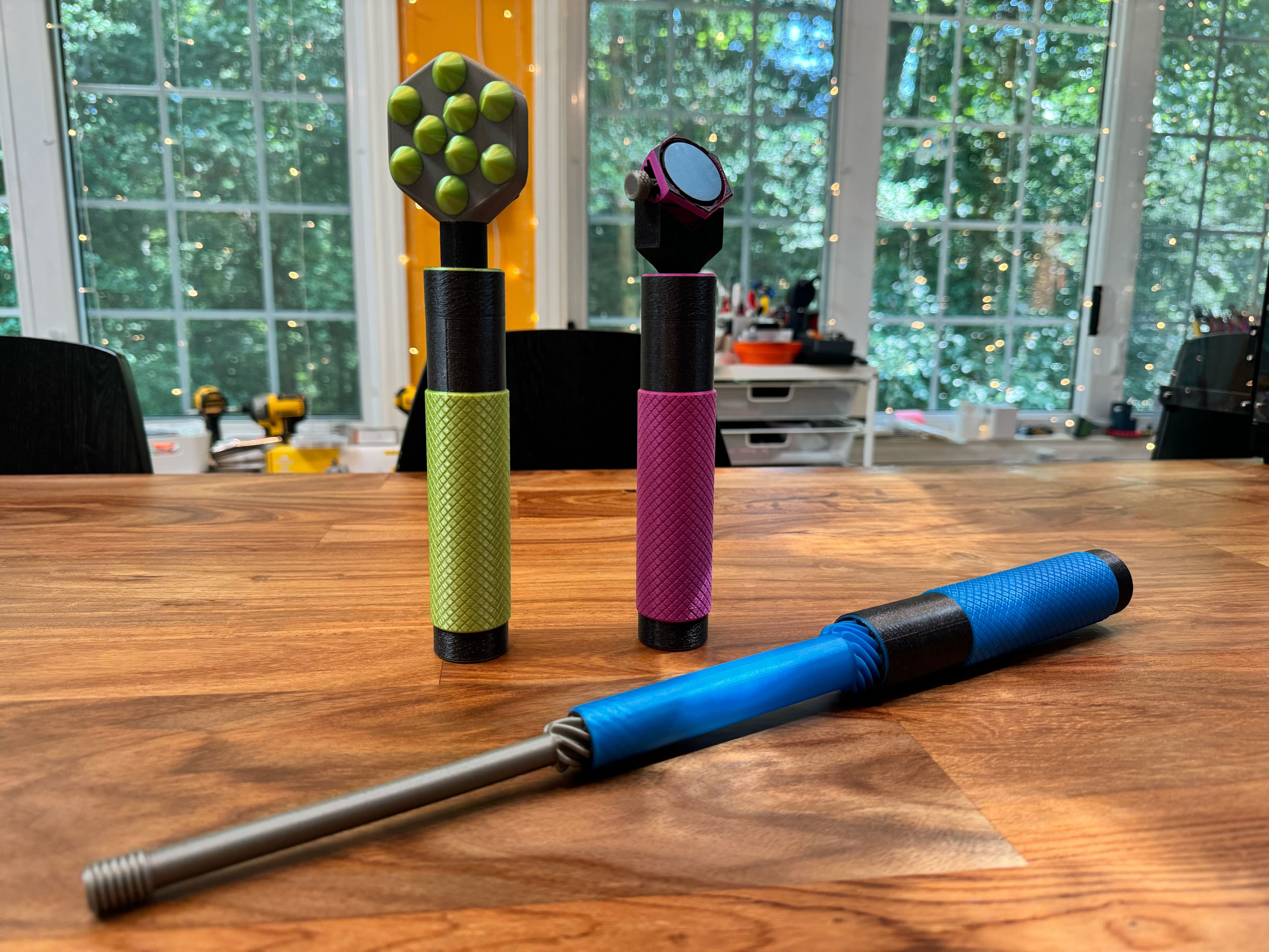 Strong Helically Geared Telescoping Rod with Attachments (Print in ...