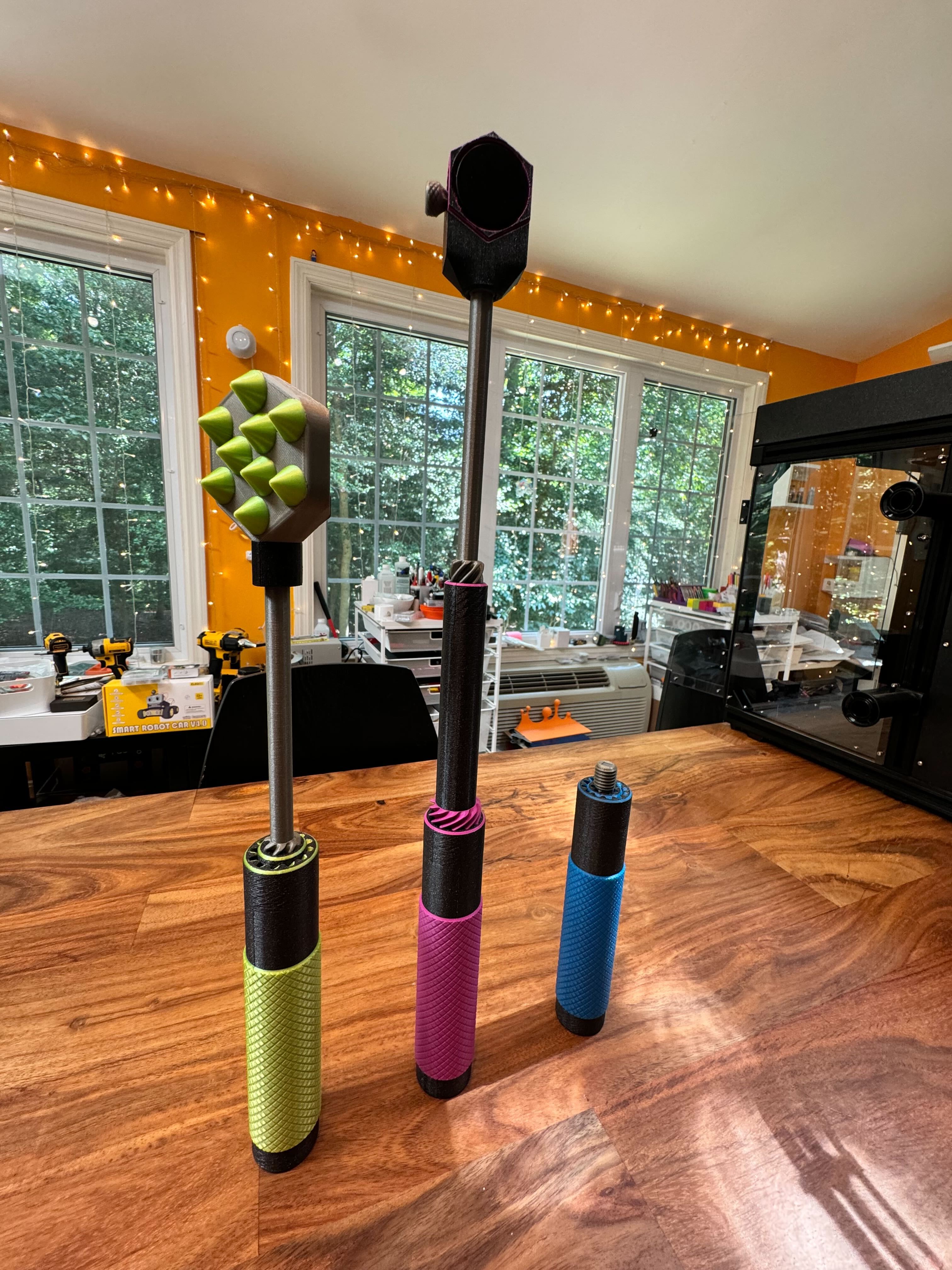 Strong Helically Geared Telescoping Rod with Attachments (Print in ...