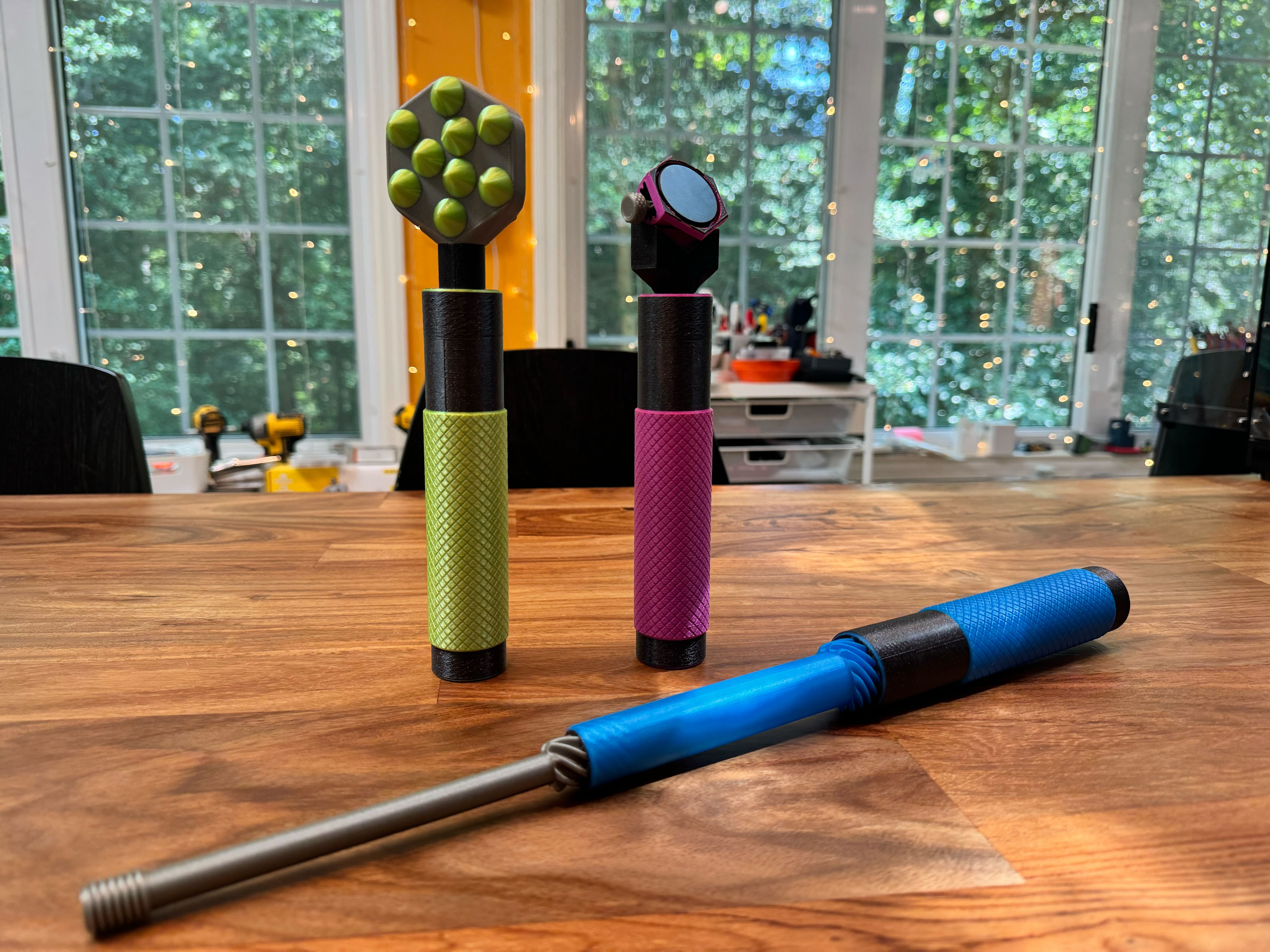 Strong Helically Geared Telescoping Rod with Attachments (Print in ...