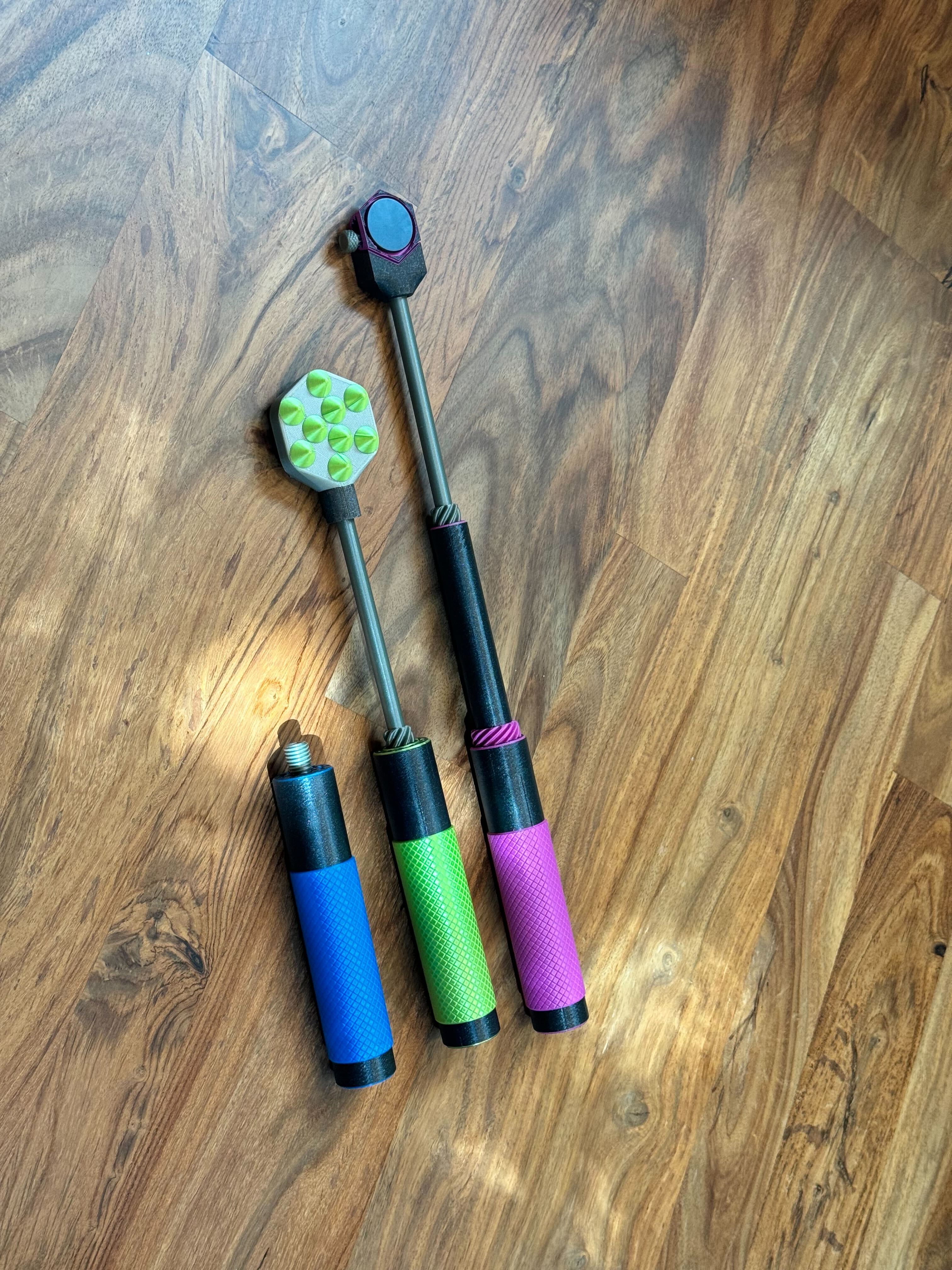 Strong Helically Geared Telescoping Rod with Attachments (Print in ...