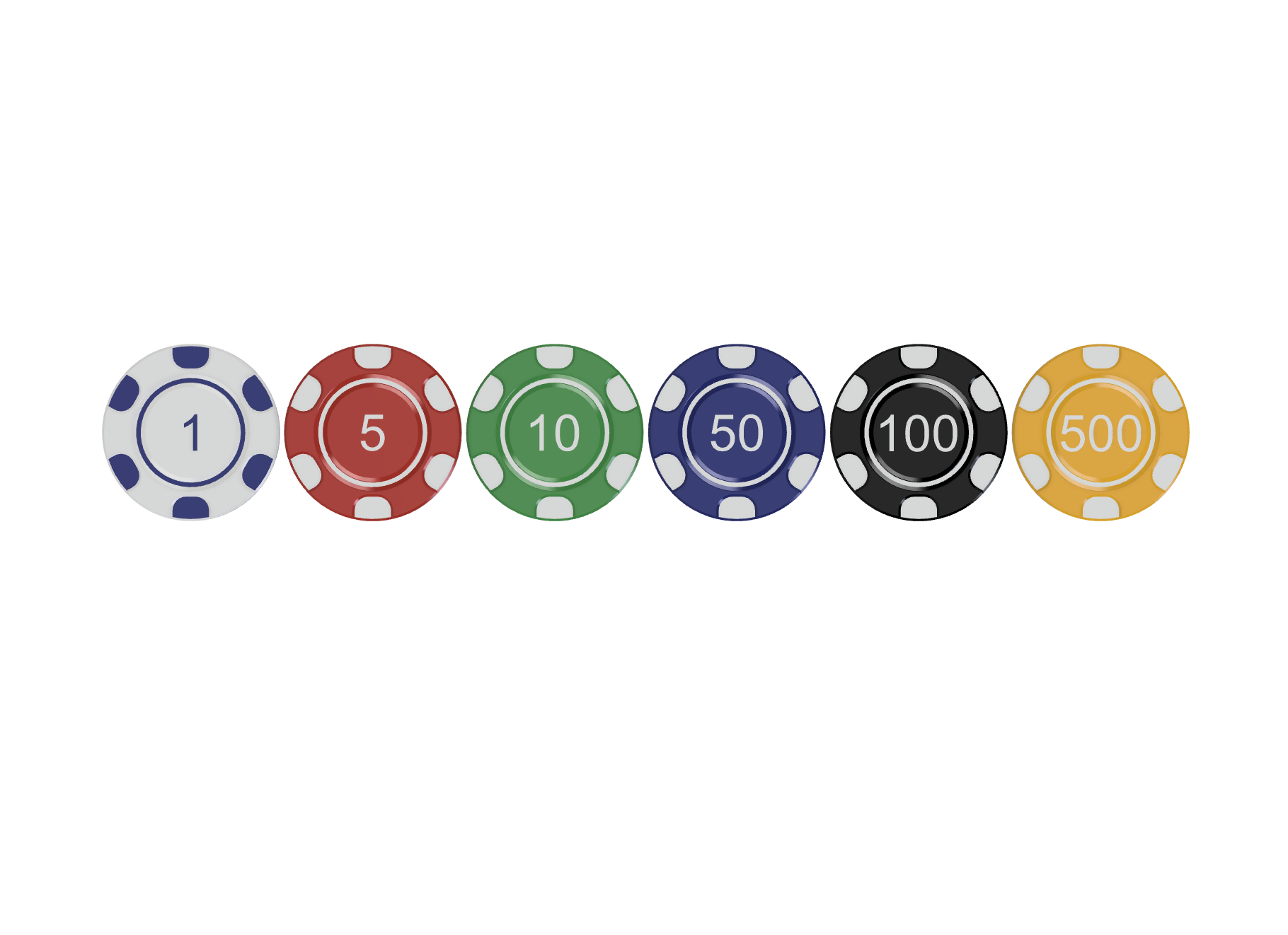 Poker Chips (Numbered) by Devise3D | Printables Store