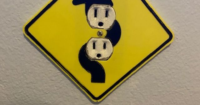 Road Sign Outlet Cover with Matching Outlet Plugs by Kevin Meissner ...