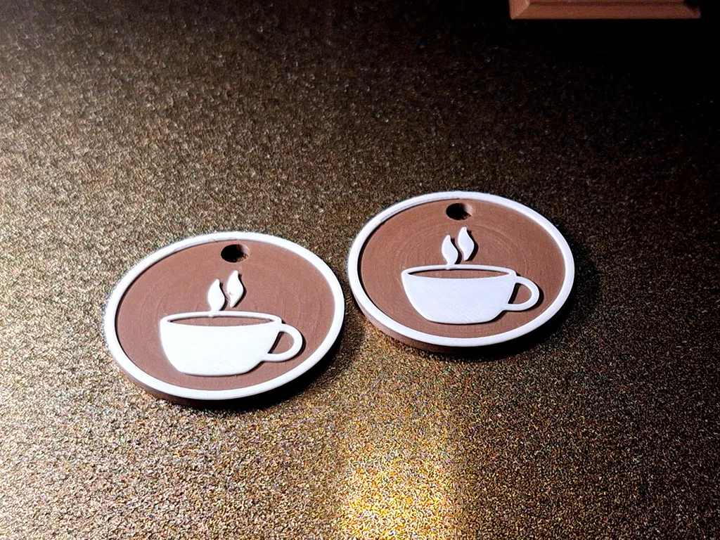 Coffe Cup keychain round version by Officina23 | Download free STL ...