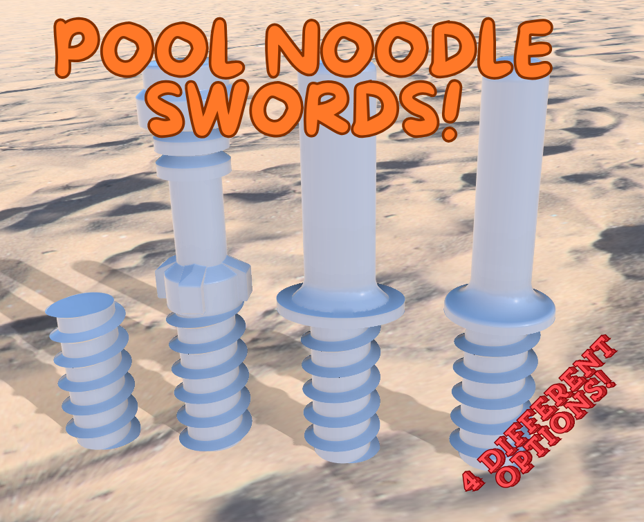 POOL-SABERS *Kid Safe* Pool Noodle Swords! by SK3D | Download free STL ...