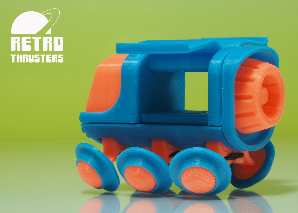 Retro Thrusters RT2b - Sci-fi space shuttle rover toy - no supports by ...