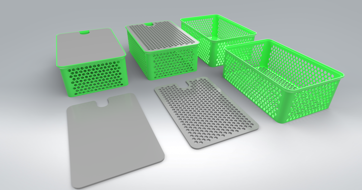 Stackable Storage Bins/Containers with Lids (2 versions of bins and ...