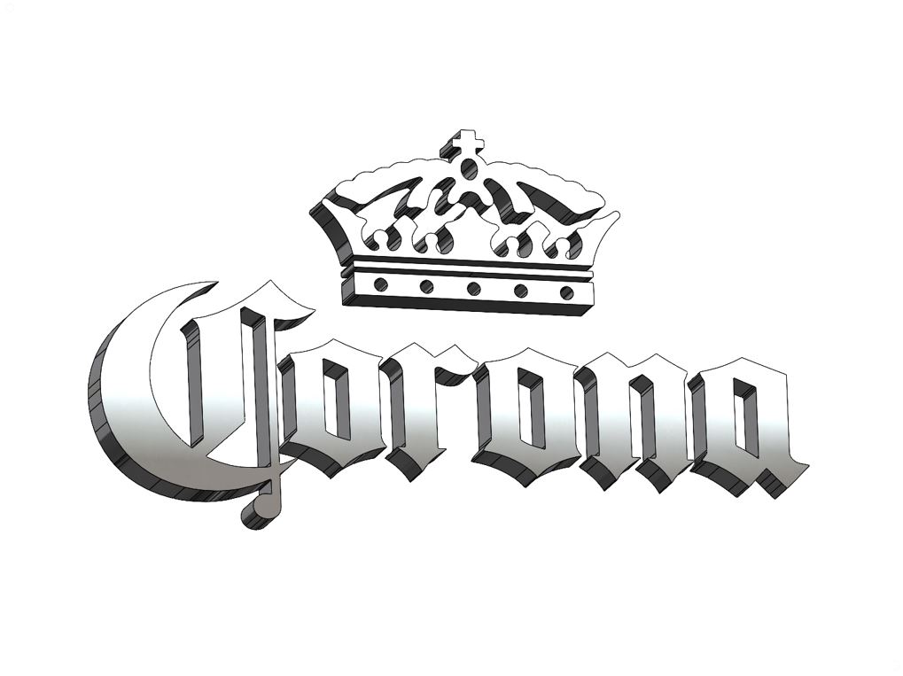 Corona logo (+DXF) by Referentiel | Download free STL model ...