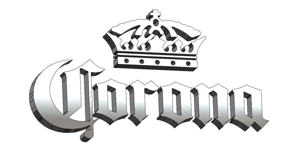 Corona logo (+DXF) by Referentiel | Download free STL model ...
