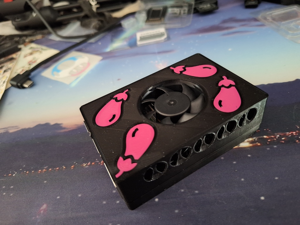 Raspberry Pi 4 case (40mm fan) MMU eggplants & Pokéballs by Libary ...