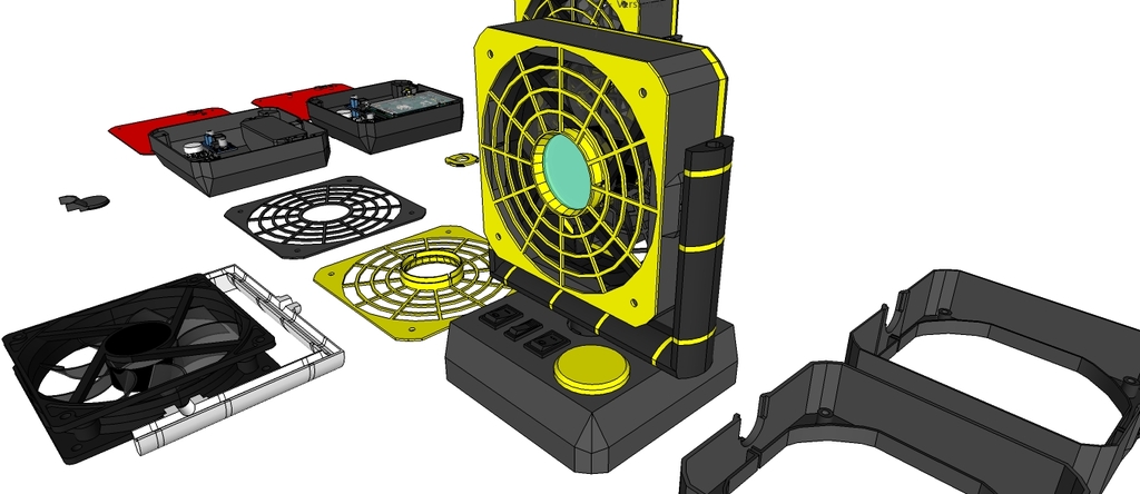 Desktop Cooling FAN & LED Light - DeskFAN 3D Design by Zalophus Dokdo ...