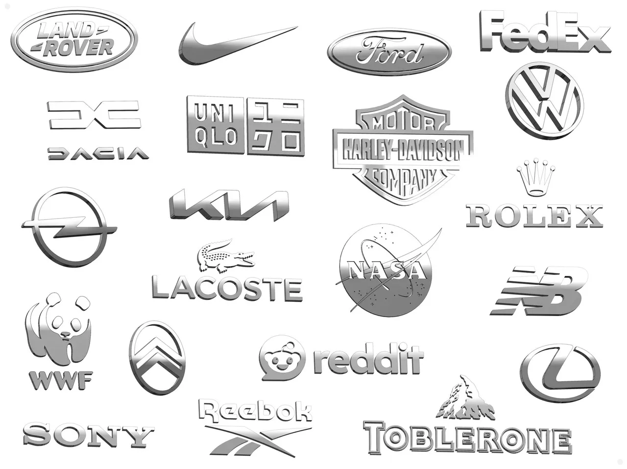 +100 World famous logos (+DXF) by Referentiel | Download free STL model ...