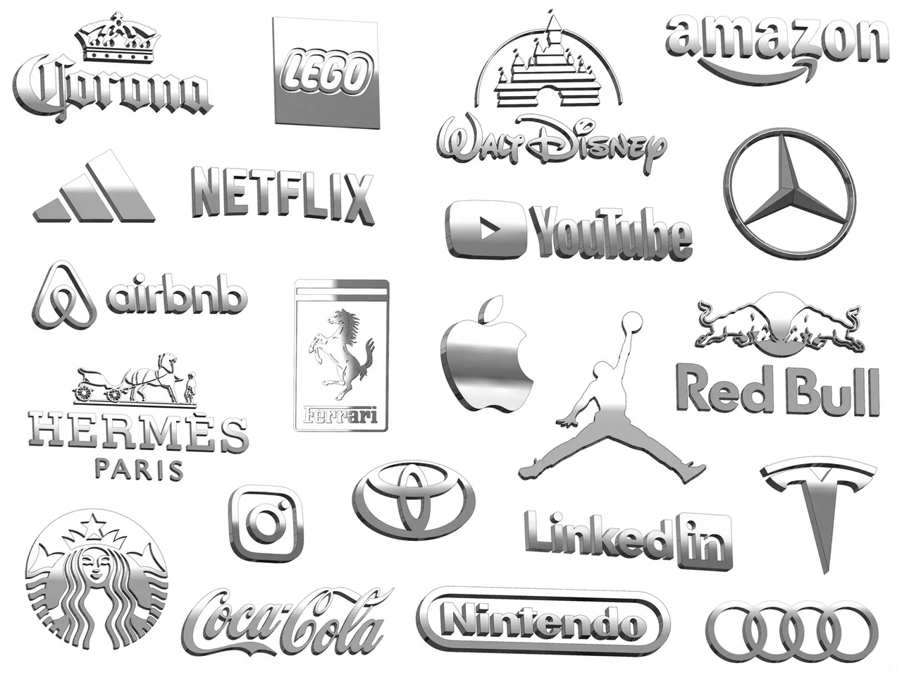 +100 World famous logos (+DXF) by Referentiel | Download free STL model ...