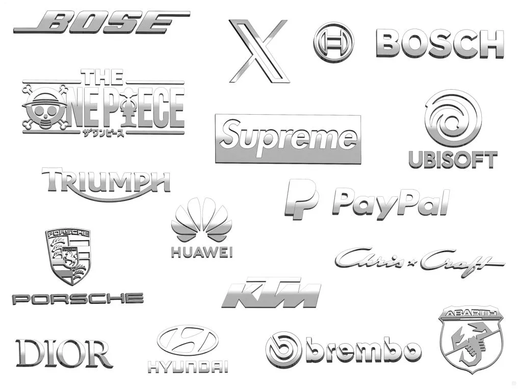 +100 World famous logos (+DXF) by Referentiel | Download free STL model ...