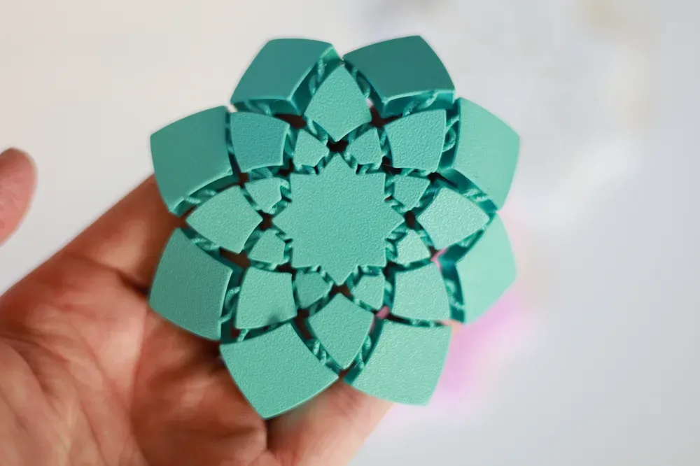 Articulated flower coaster by The3dprinter | Download free STL model ...