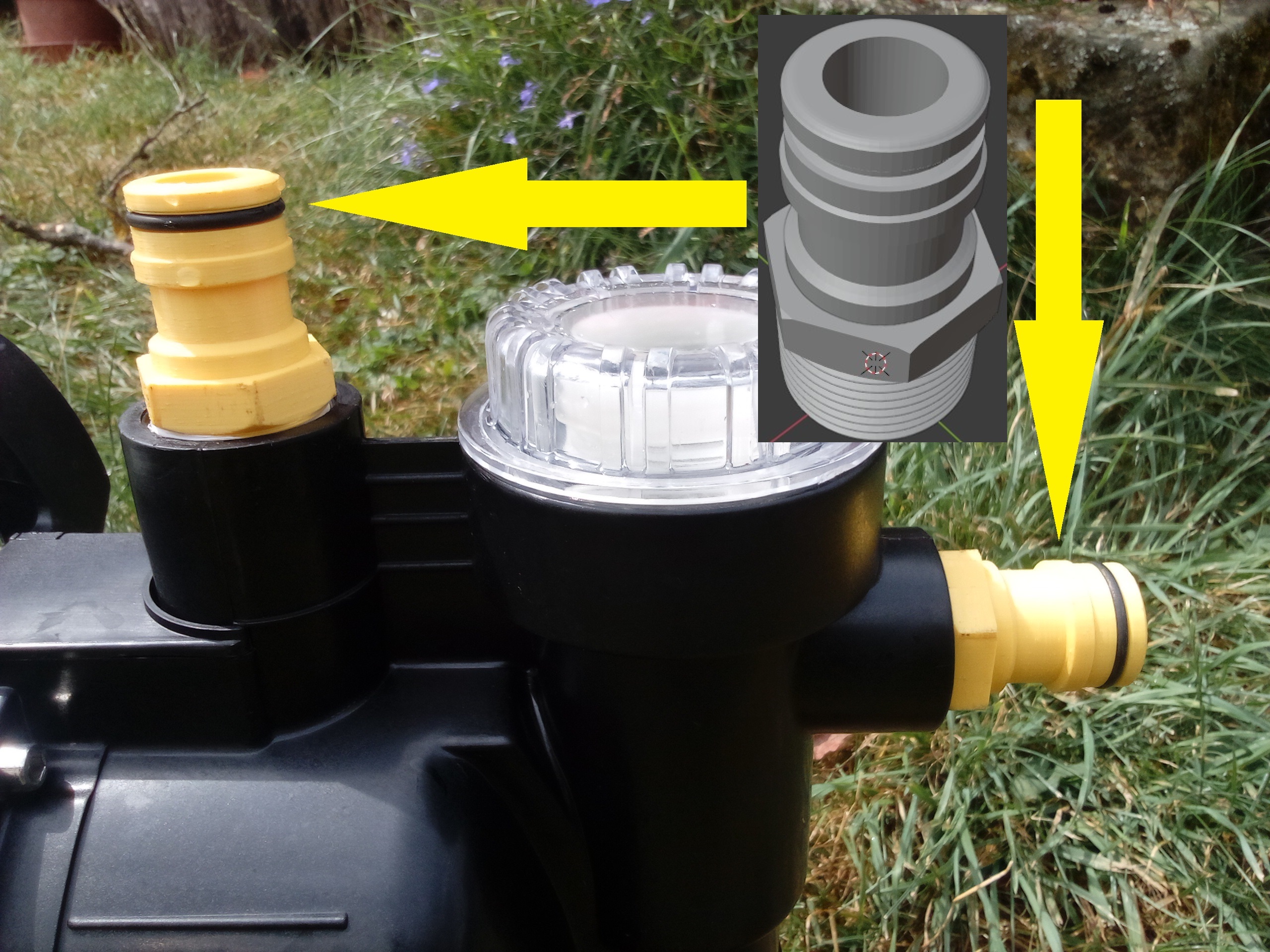 1 inch male adapter to 1 inch garden system G.F. BIG quick coupler by ...