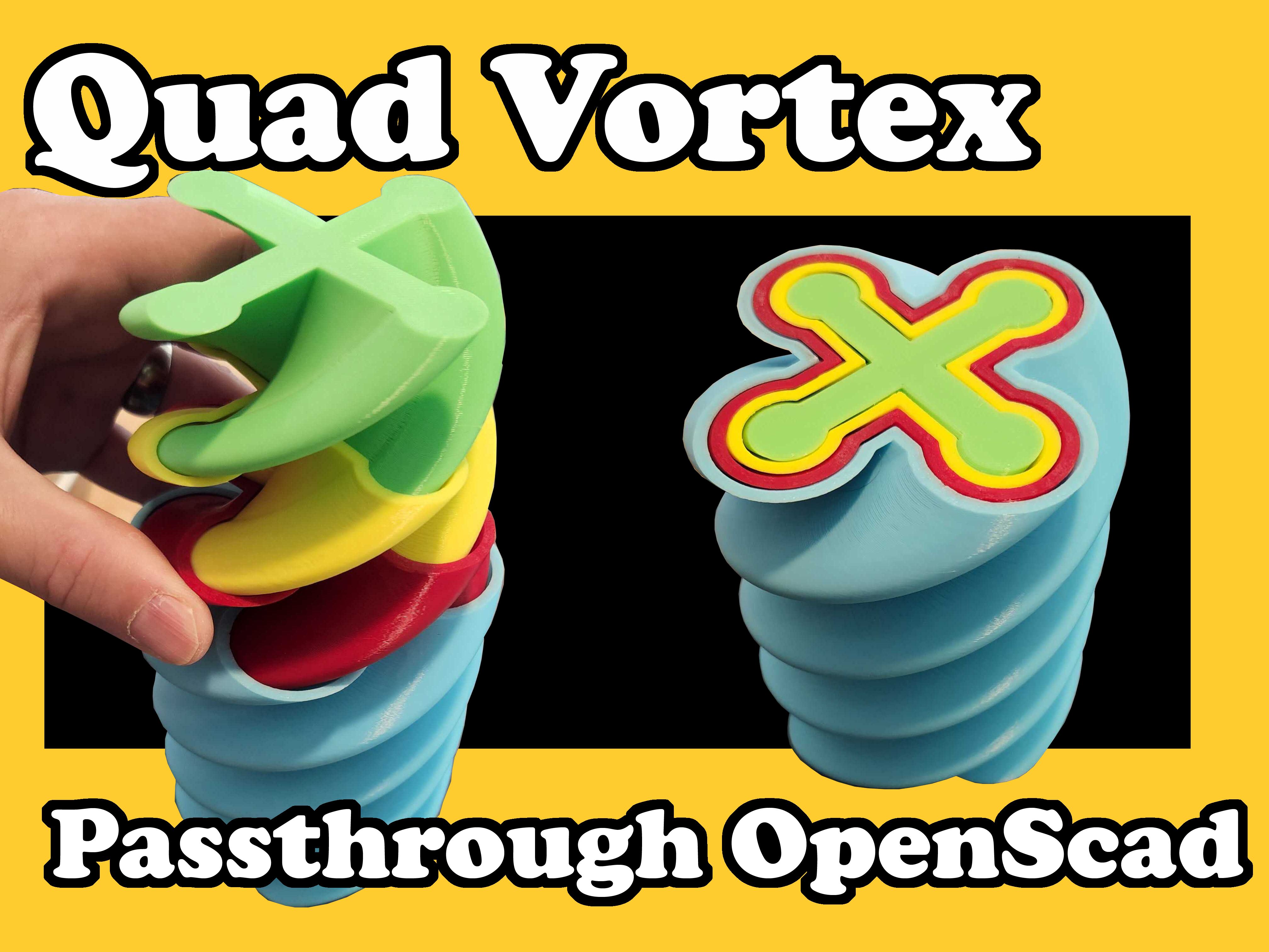 Quad Vortex Passthrough OpenScad by iqless | Download free STL model ...