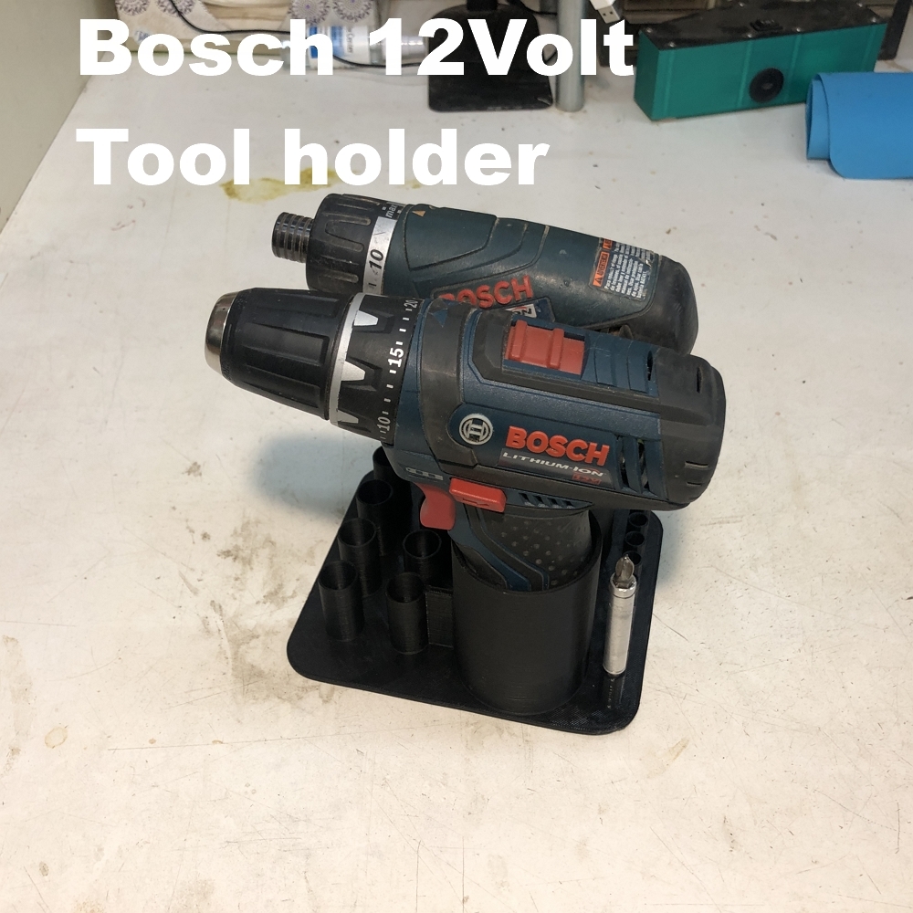 Tool holder for Bosch 12 volt tools 2 versions added 2 versions with place for extra battery by ...