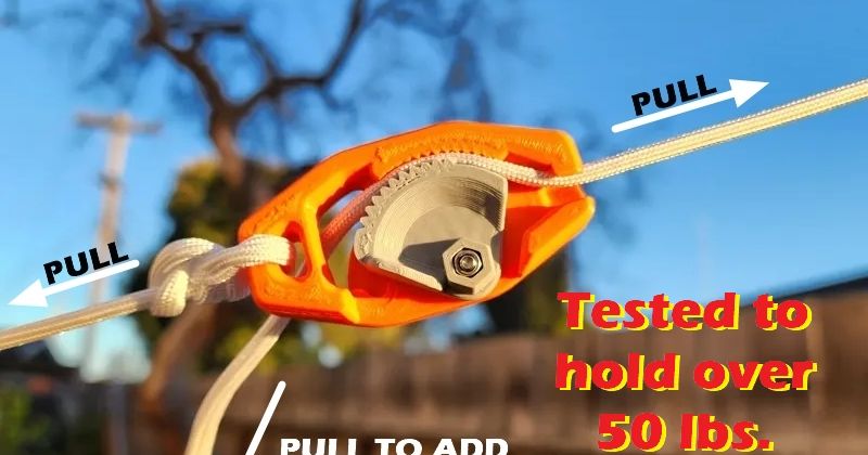 #0178 [UPDATED] Automatic Paracord Clothesline Tensioner (spring loaded ...