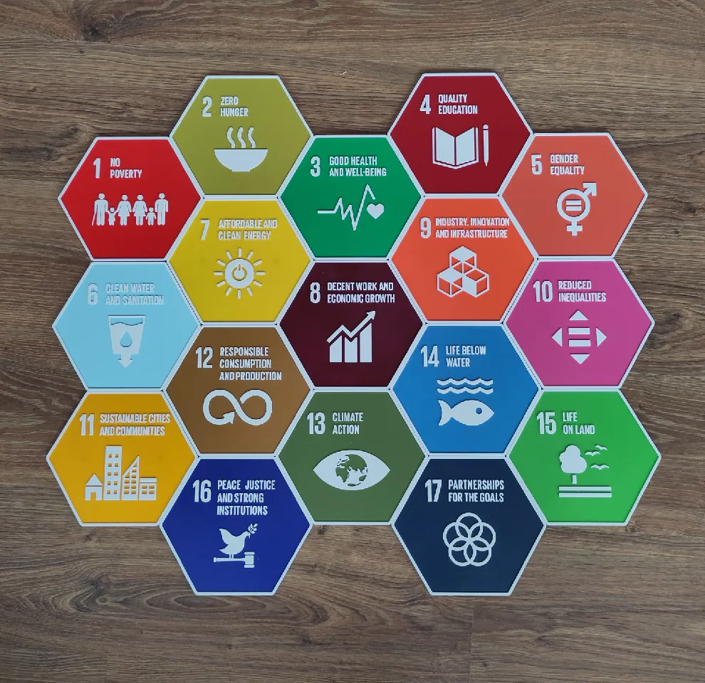 UN SDG Magnet Hexagons by Maddin | Download free STL model | Printables.com
