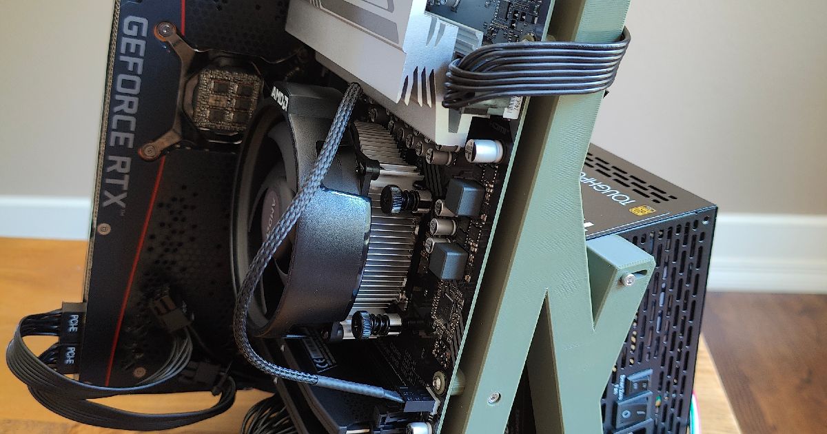 Open Frame mATX PC Case by neon.blue | Download free STL model ...